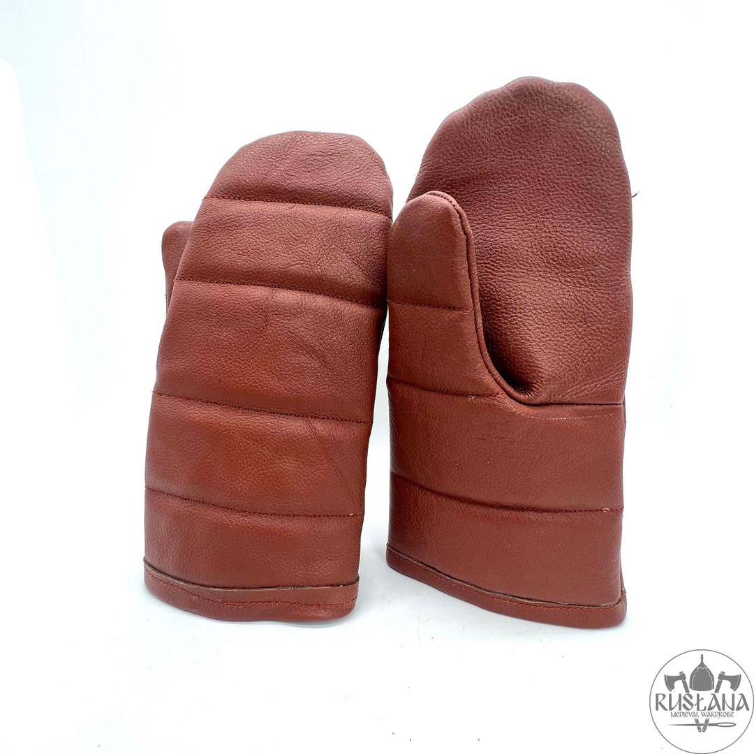 Battle Leather Mittens, Gloves Without Steel Protection - Etsy UK