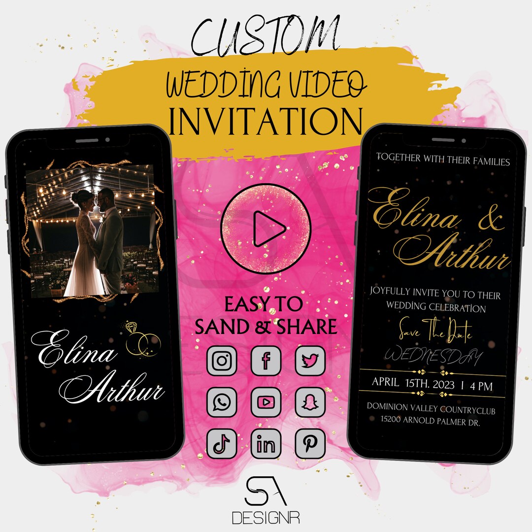 Wedding Video Invitation With Music, Digital Wedding Invitation ...