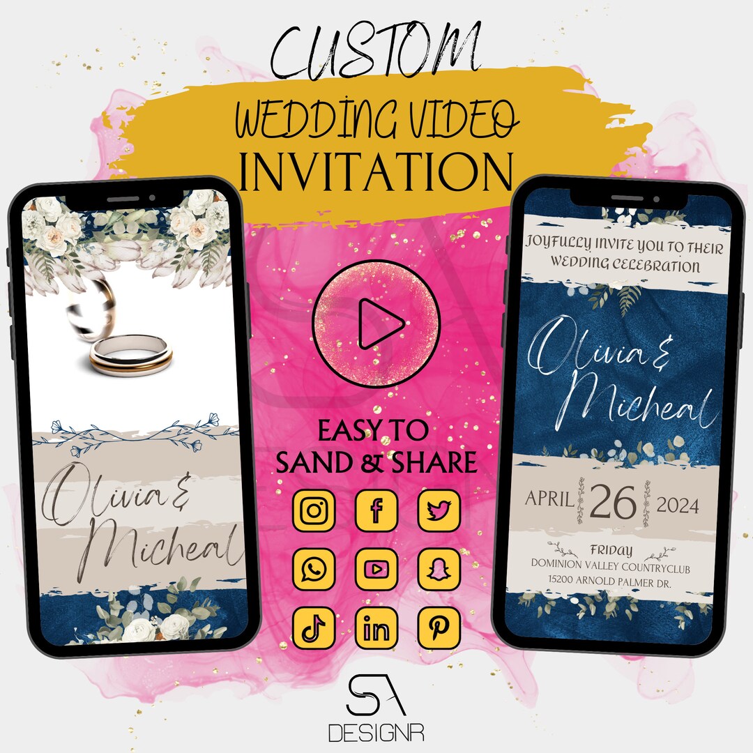 Wedding Video Invitation With Music, Digital Wedding Invitation ...