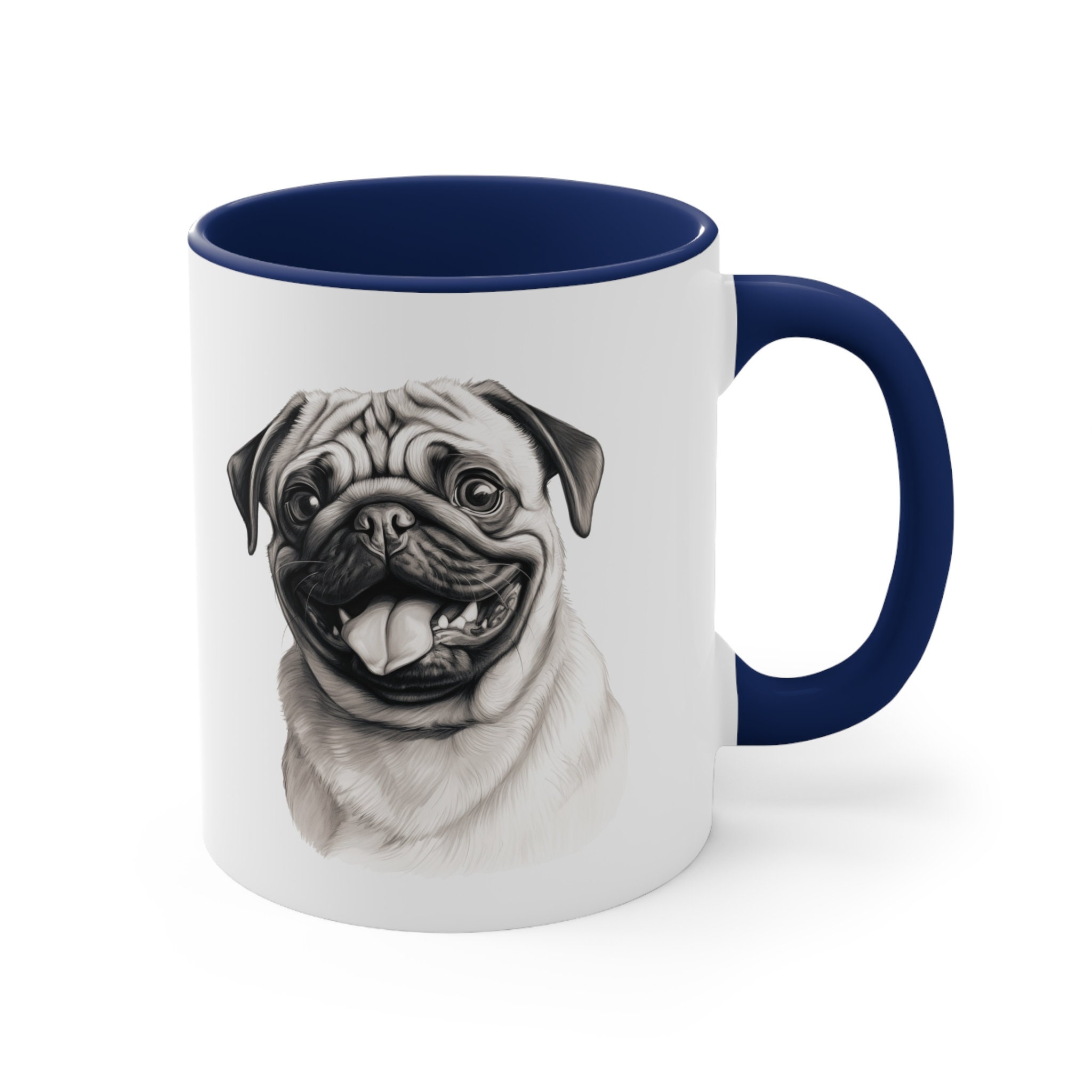 Pug Dog Mug, Beautiful Pencil Sketch, Ideal Gift for Dog Lovers, Mom ...