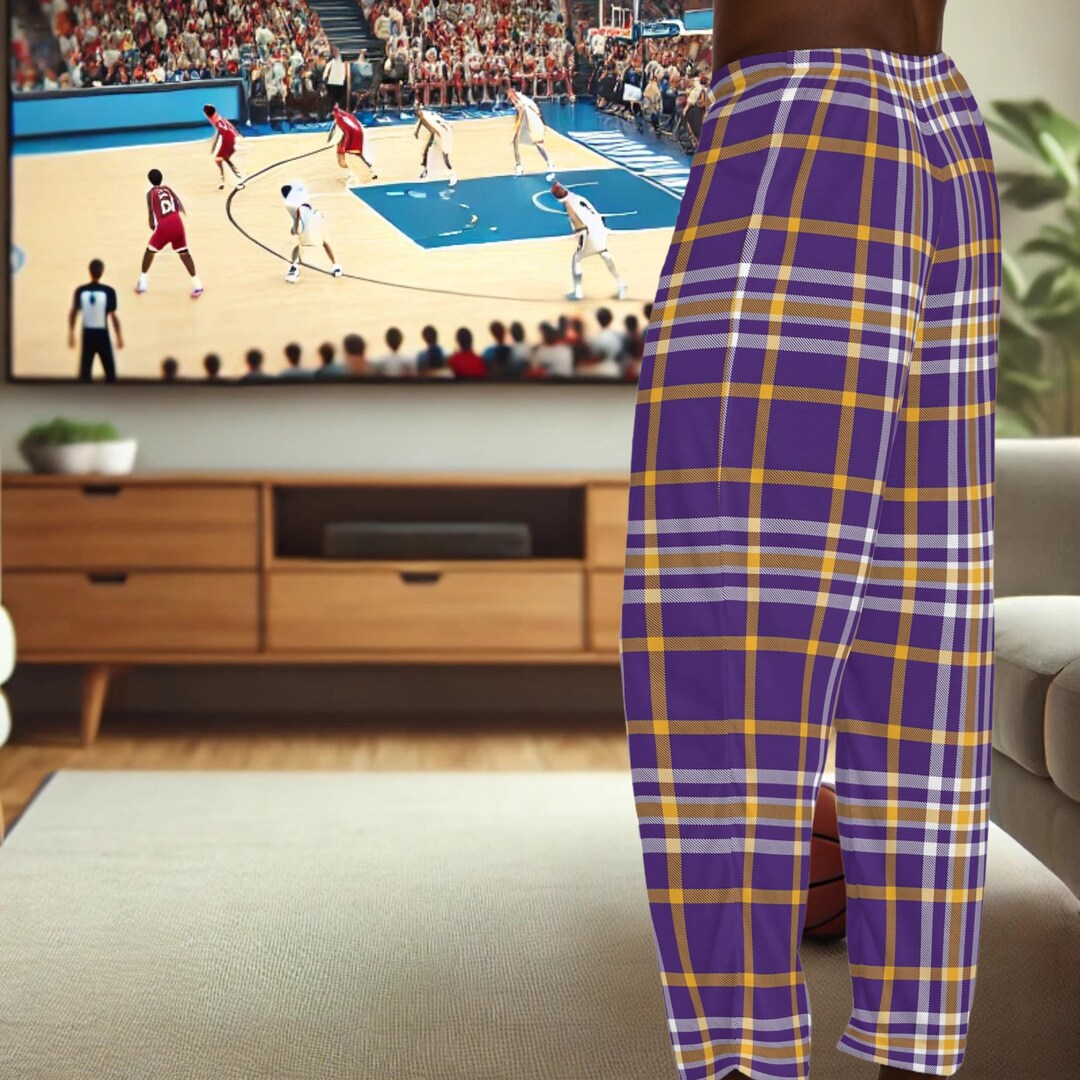 LA Lakers NBA Plaid Men's Pajama Pants, Relax in Comfort, Perfect Match ...