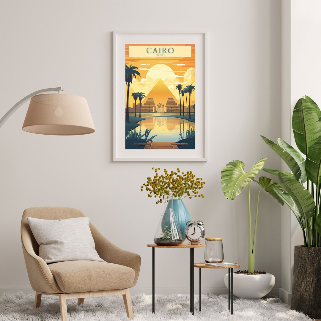 Cairo, Egypt, Art, Deco, Unique, High, Quality, Travel, Poster, Elegant, Gift, House, Warming ...