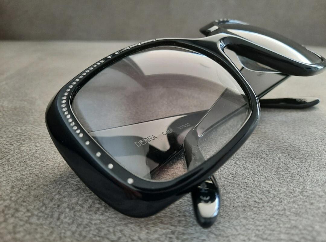 SOSPIRI Square Sunglasses Model DEDRA Color Black With White Stones ...