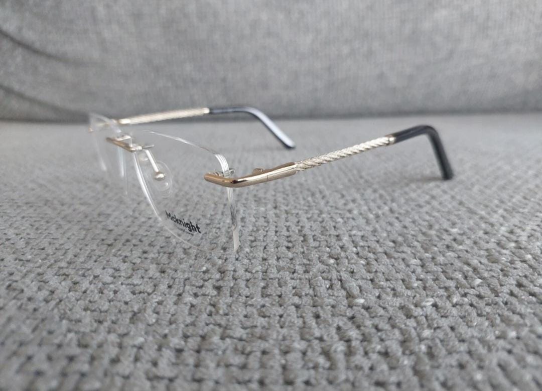 Mcknight Fred Rimless Eyeglasses Force 20 Col 01 Shinny Gold 56-18 - Etsy