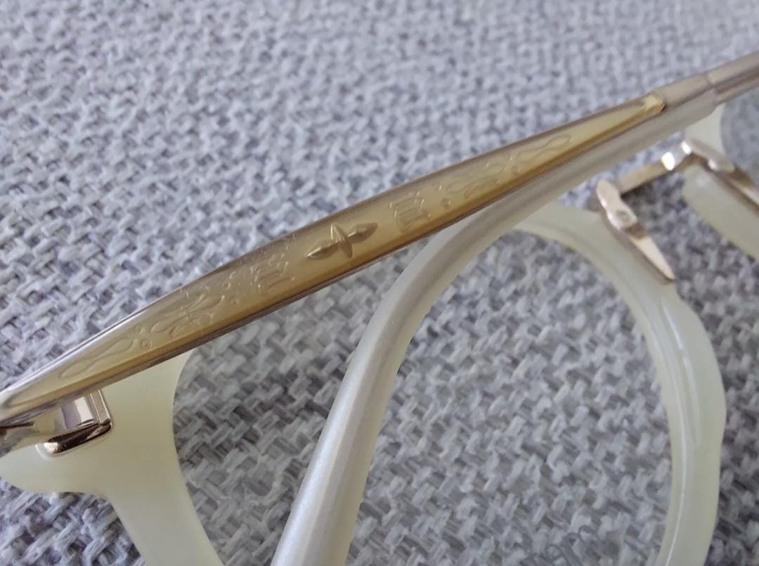 MATSUDA Titanium ROUND Eyeglasses Model M2004 Shinny Gold Bone\ivory 48 ...