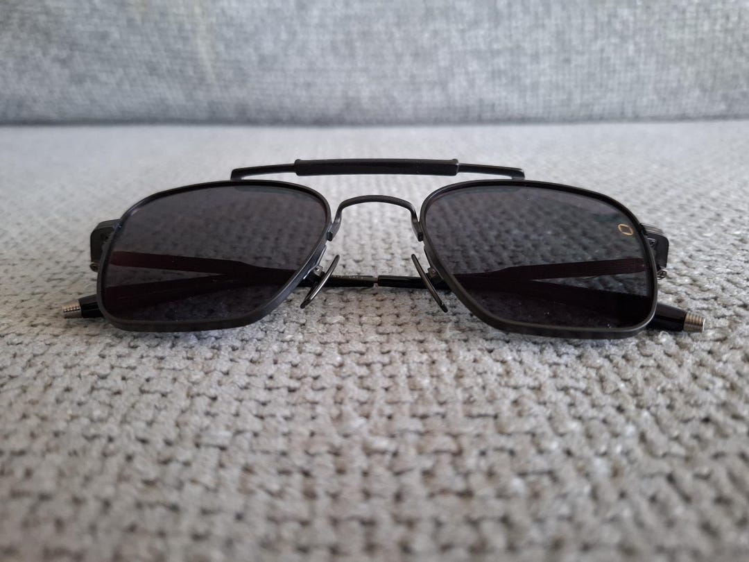Akoni Aviator Sunglasses Model AKS-200C-50 BLK-NVY Mat Black With Blue ...