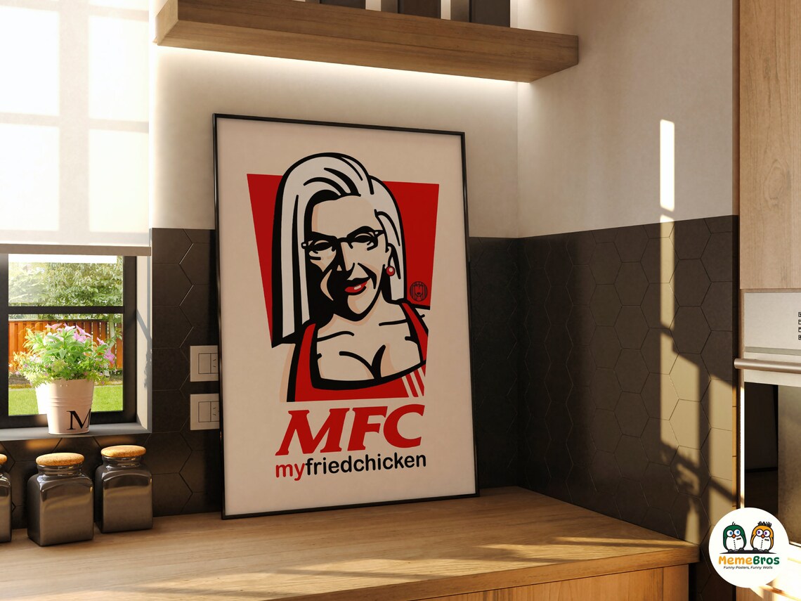 Printable KFC Themed Funny Meme Wall Art for Kitchens, Kitchen Poster ...