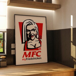 Printable KFC Themed Funny Meme Wall Art for Kitchens, Kitchen Poster ...