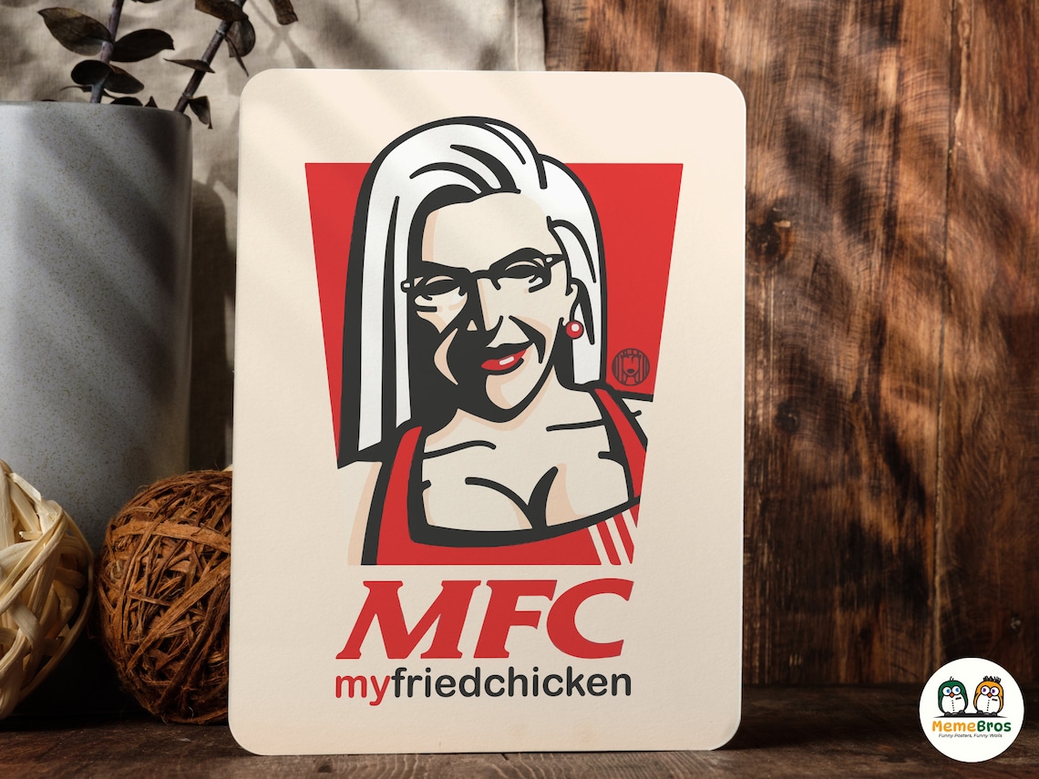 Printable KFC Themed Funny Meme Wall Art for Kitchens, Kitchen Poster ...