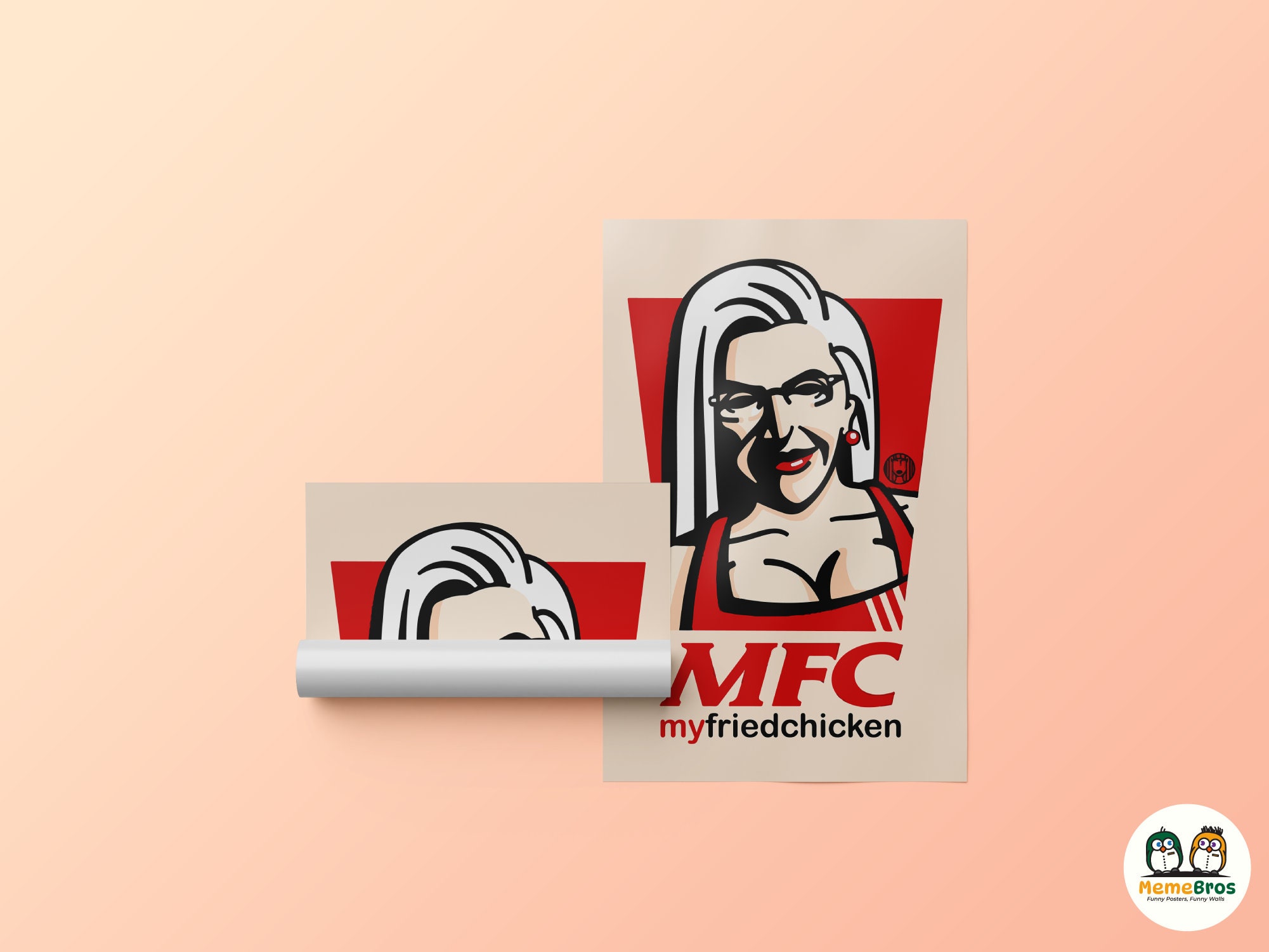 Printable KFC Themed Funny Meme Wall Art for Kitchens, Kitchen Poster ...