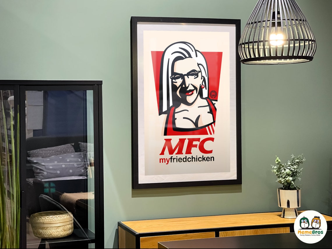 Printable KFC Themed Funny Meme Wall Art for Kitchens, Kitchen Poster ...
