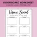 Vision Board Worksheet Printable, Goal Setting Worksheet, Printable ...