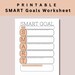 SMART Goals, Printable SMART Goal Setting Worksheet, Goal Planner ...