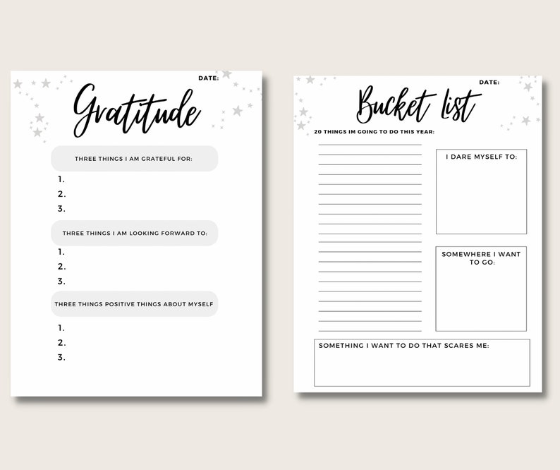Printable Goal Setting BUNDLE, Gratitude Journaling, Manifestation ...