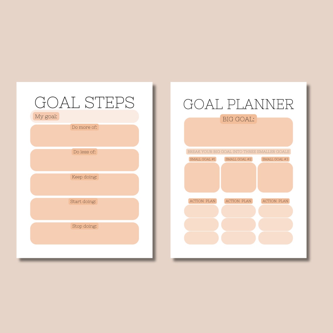 Goal Setting Printable BUNDLE, Worksheets for Goal Setting 2024, Goal ...