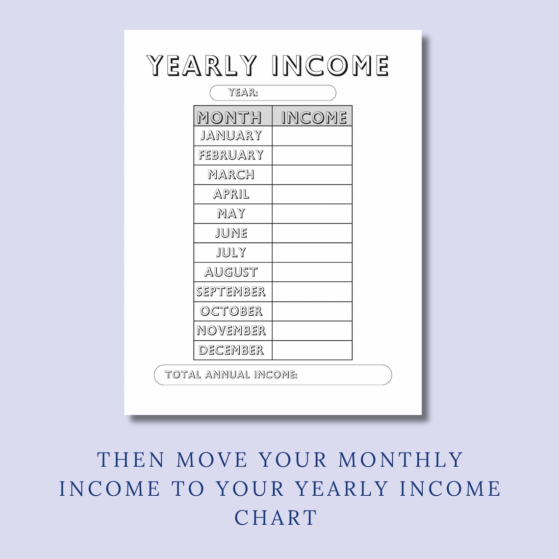 Income Tracker, Printable Income Tracking Worksheet, Monthly Income ...
