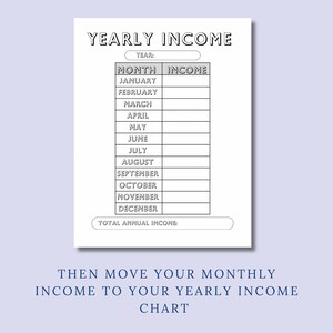Income Tracker, Printable Income Tracking Worksheet, Monthly Income ...