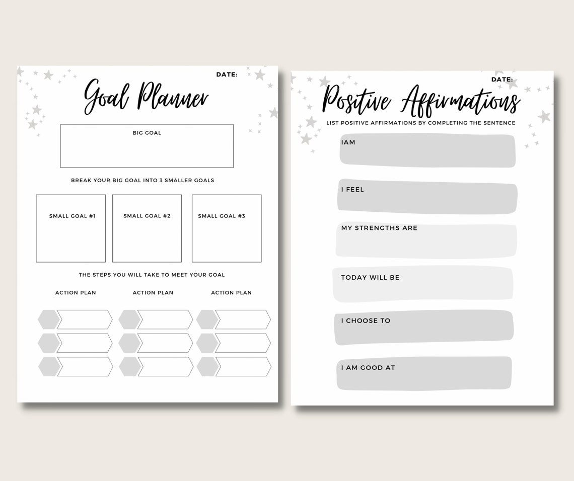 Printable Goal Setting BUNDLE, Gratitude Journaling, Manifestation ...