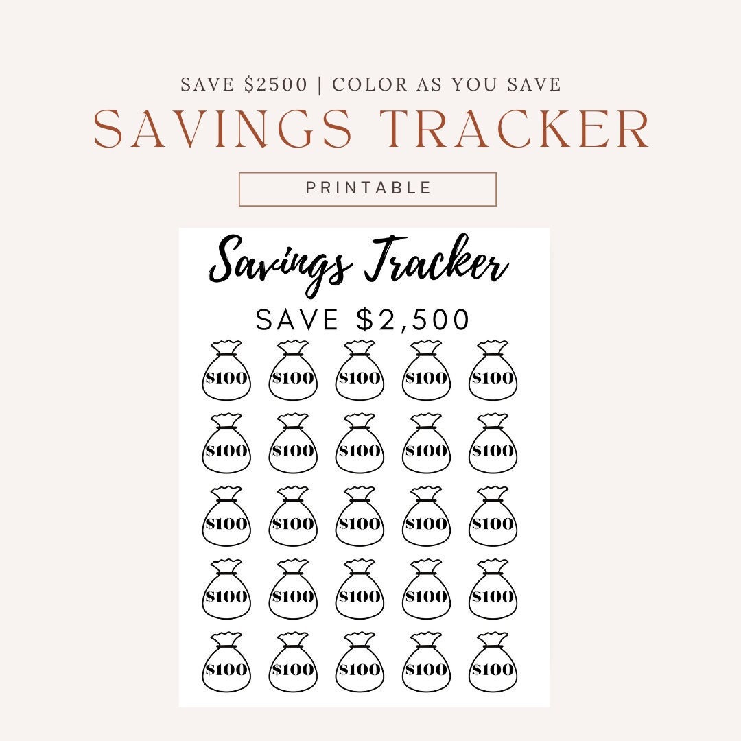 Savings Tracker Chart, Savings Challenge Worksheet, Save Money Fast ...