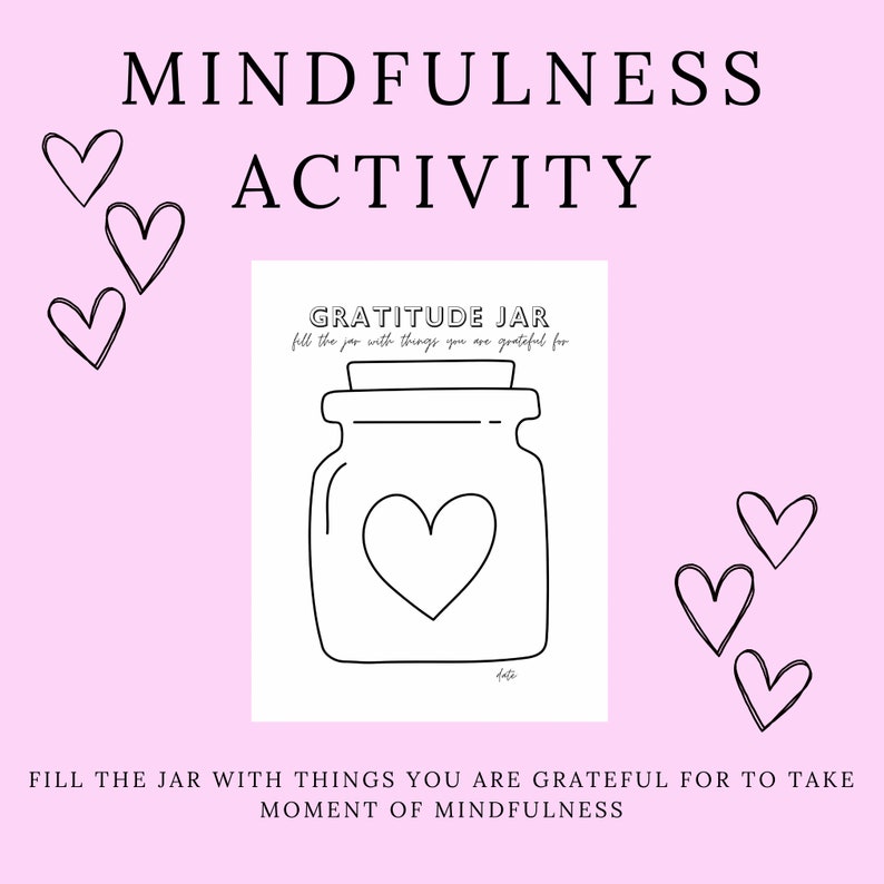 Gratitude Worksheet, Gratitude Jar, Mindfulness Worksheet, Printable ...