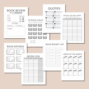 Printable Book Worm BUNDLE, Reading Journal, Book Tracker Worksheets ...