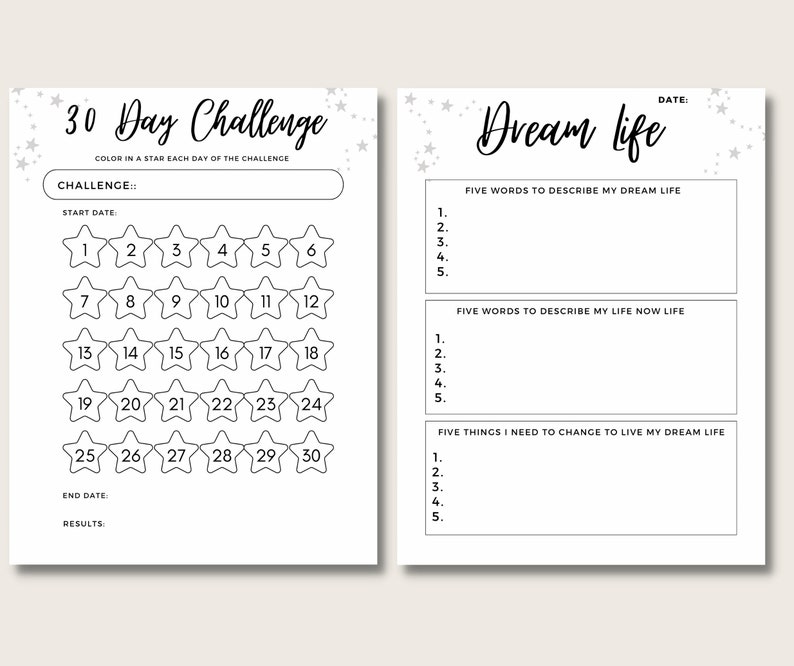 Printable Goal Setting BUNDLE, Gratitude Journaling, Manifestation ...