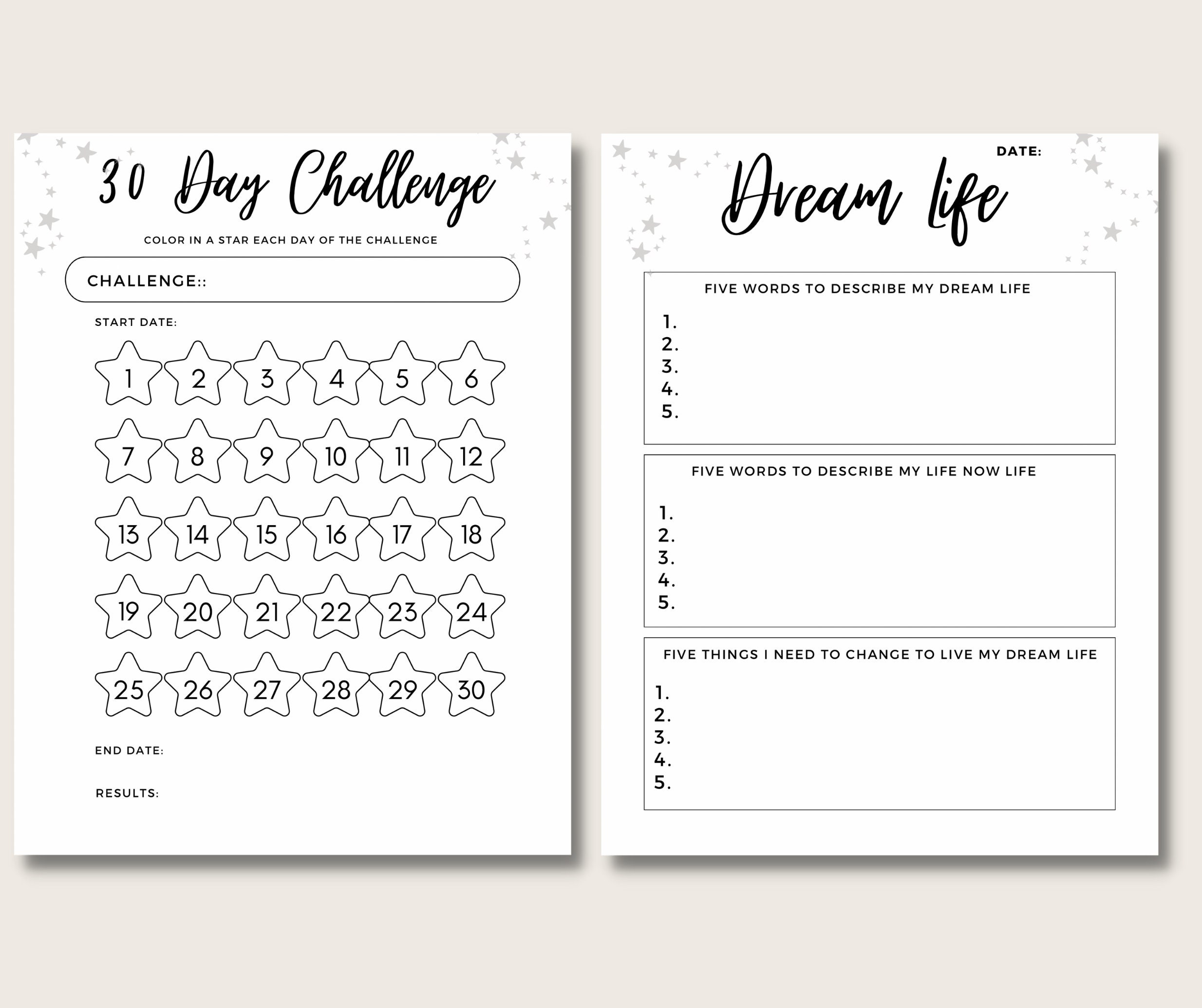 Printable Goal Setting BUNDLE, Gratitude Journaling, Manifestation ...