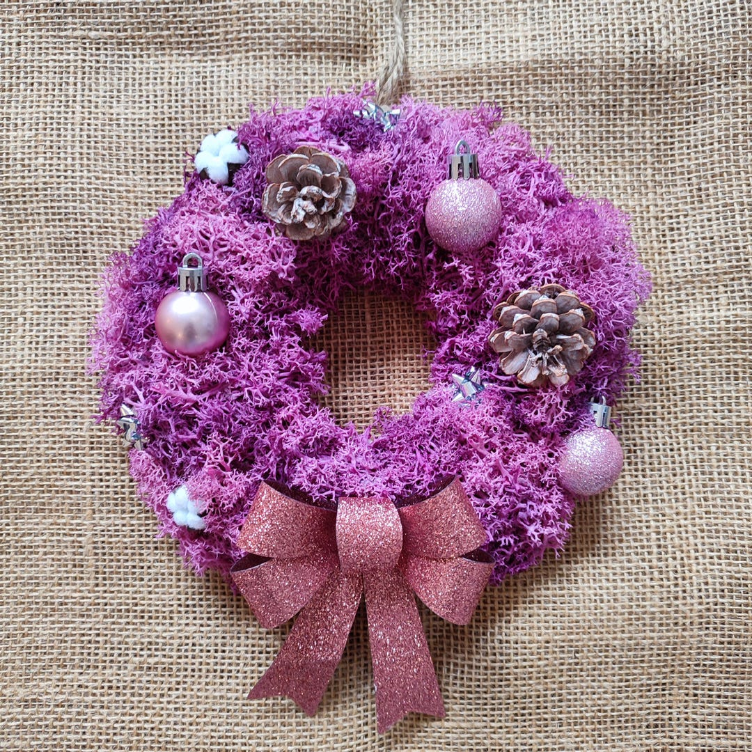 Christmas Door Decoration With Preserved Moss - Etsy