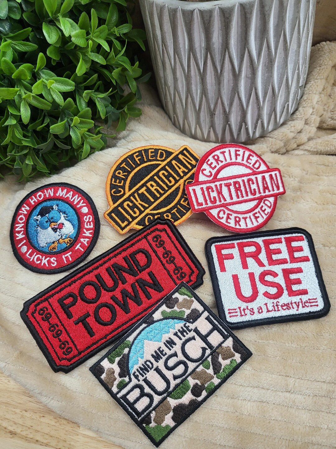 Iron-on Embroidered Patches: Pound Town Ticket, Certified Licktrician ...