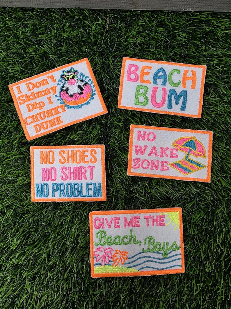 Summer Iron-on Patches Beach & Pool Theme Heat Transfer Patches for ...