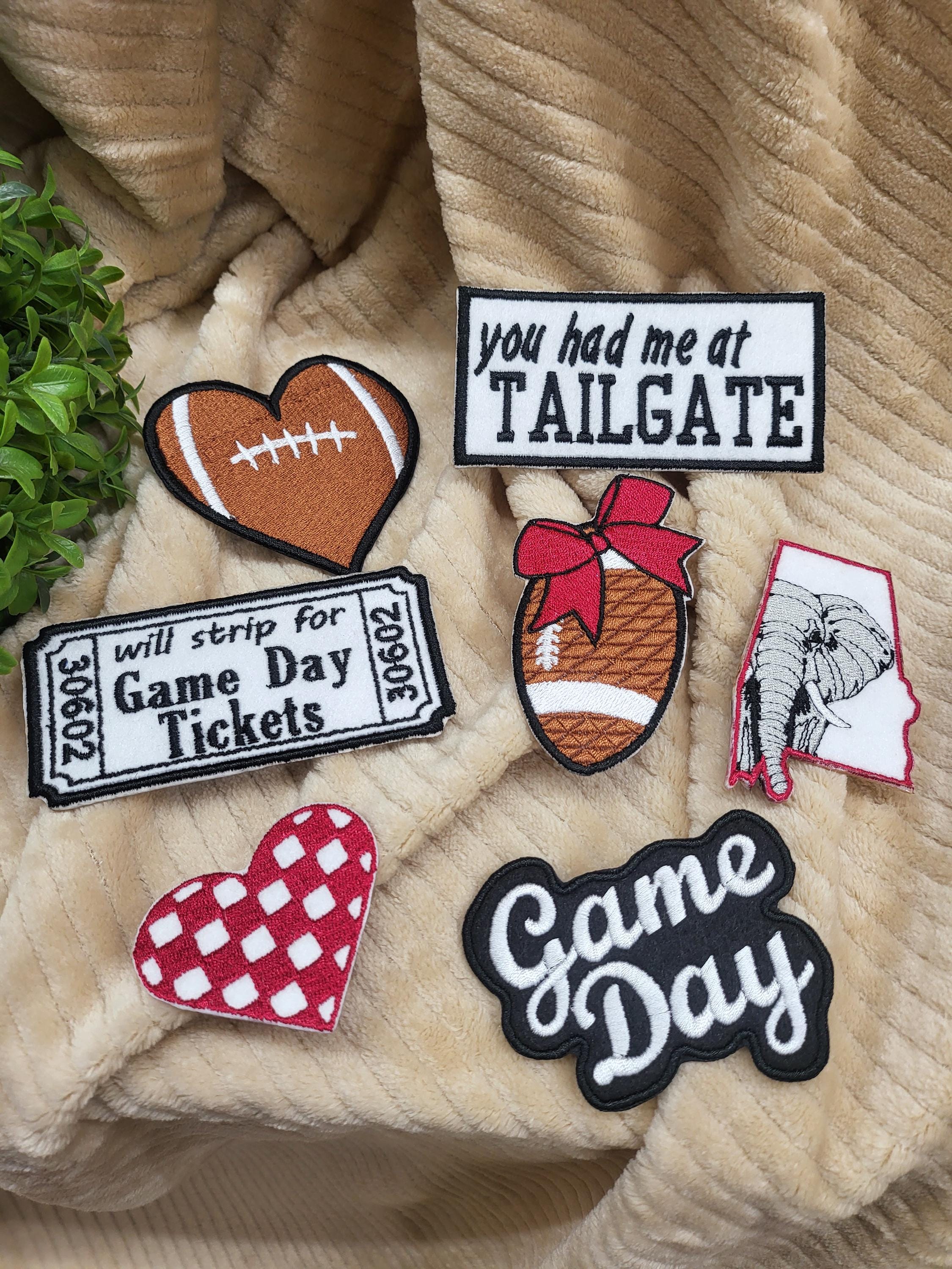 Football in Crimson Iron-on Embroidered Patches. Set of 5 or Individual ...