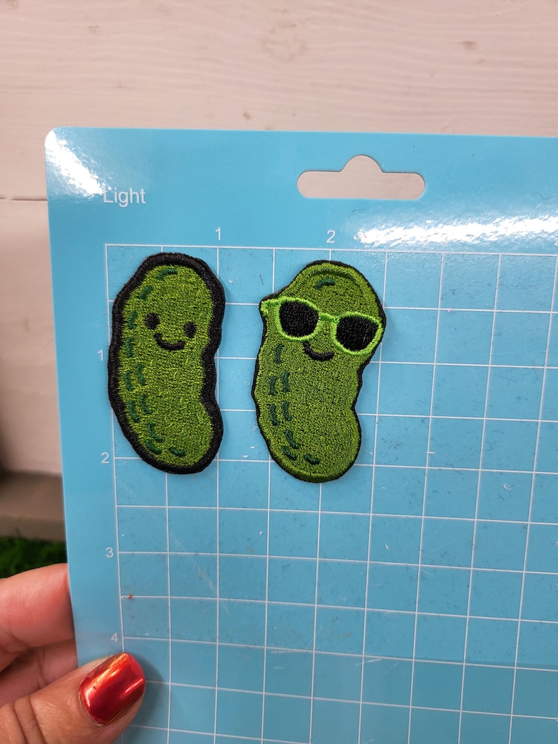 Embroidered Iron on Pickle Patches. - Etsy