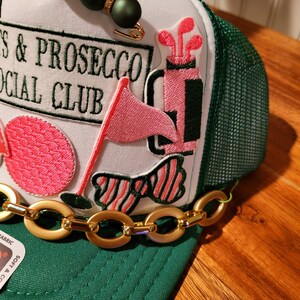 Putts and Prosecco Social Club Trucker Hat With Golf Themed Patches in ...