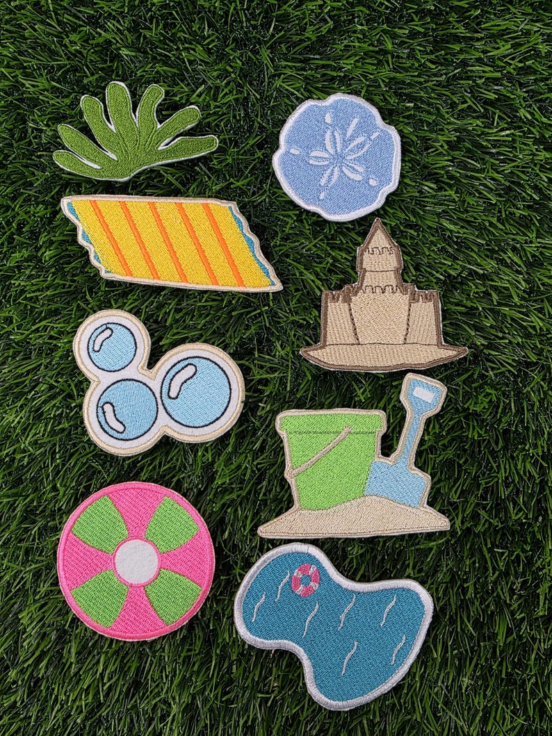 Summer Iron-on Patches Beach & Pool Theme Heat Transfer Patches for ...