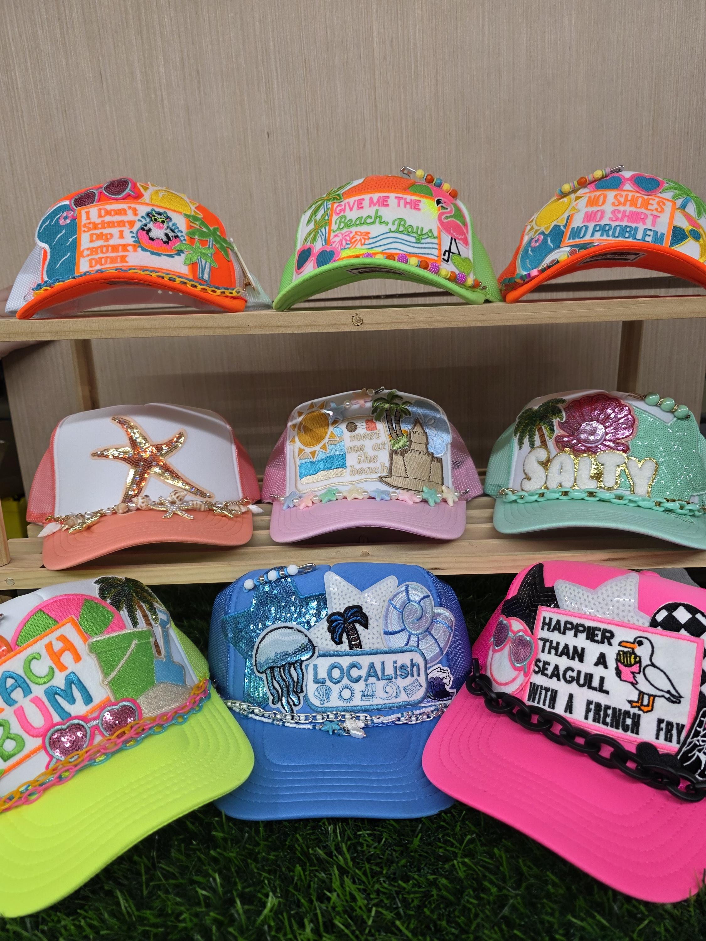 Summer Themed/ Beach Foam Snapback Trucker Hats. - Etsy