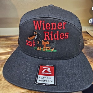 Embroidered Weiner Rides on a Richardson 112 Trucker Round Bill or 168 ...