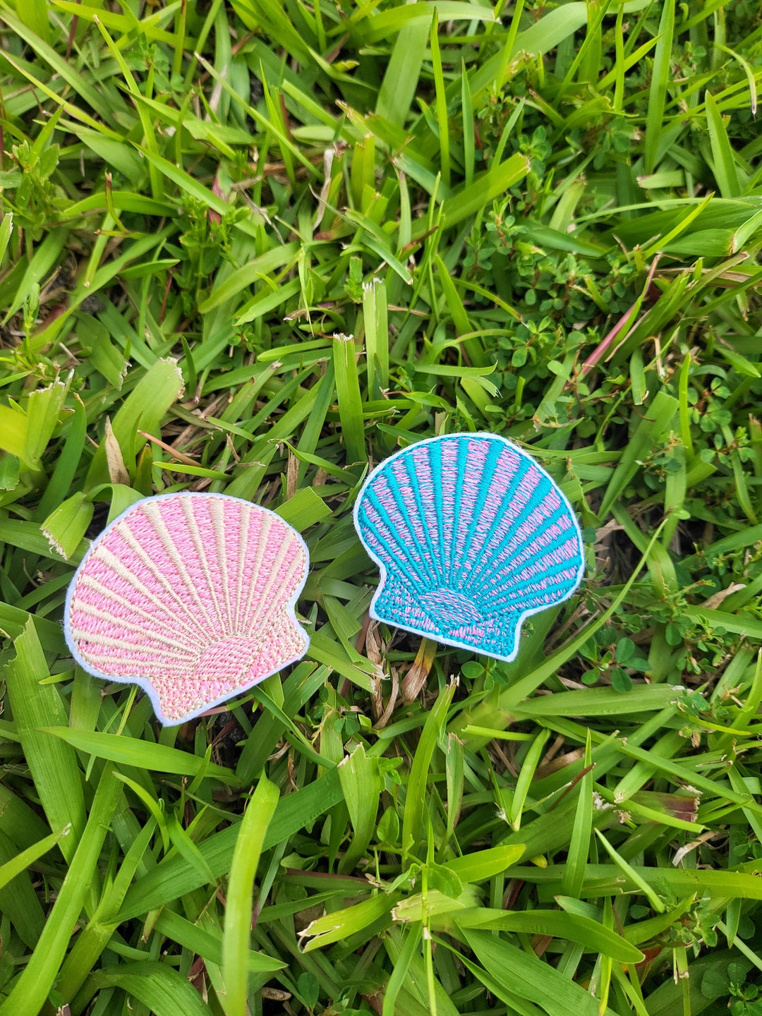 Shell Iron on or Sew on Embroidered Patches for Hats, Shirts, Bags-set ...