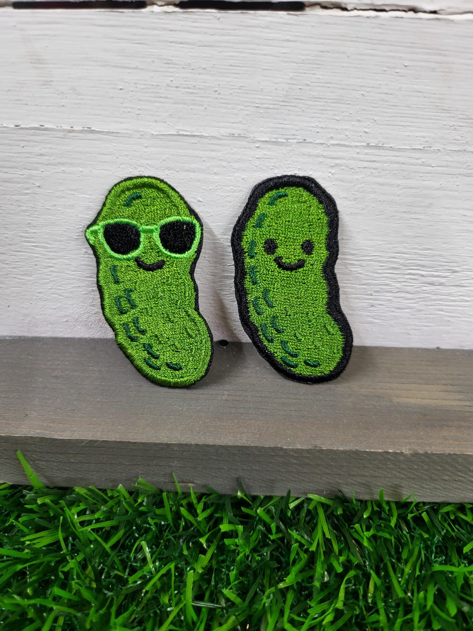 Embroidered Iron on Pickle Patches. - Etsy