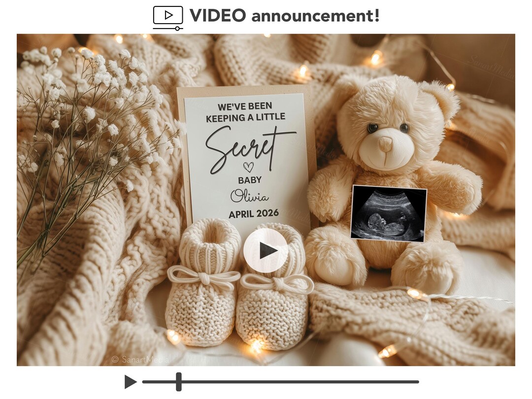 Video Pregnancy Announcement Template: Neutral Baby Editable Social ...