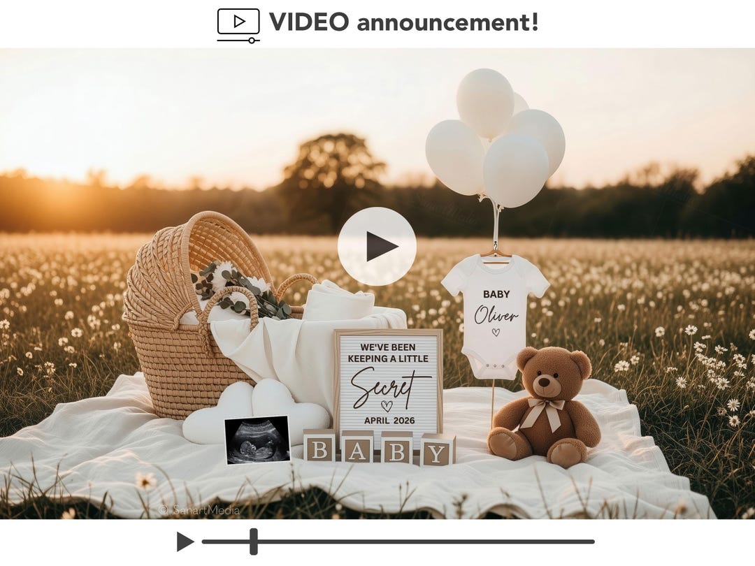 Video Pregnancy Announcement Template: Editable Social Media Reveal ...