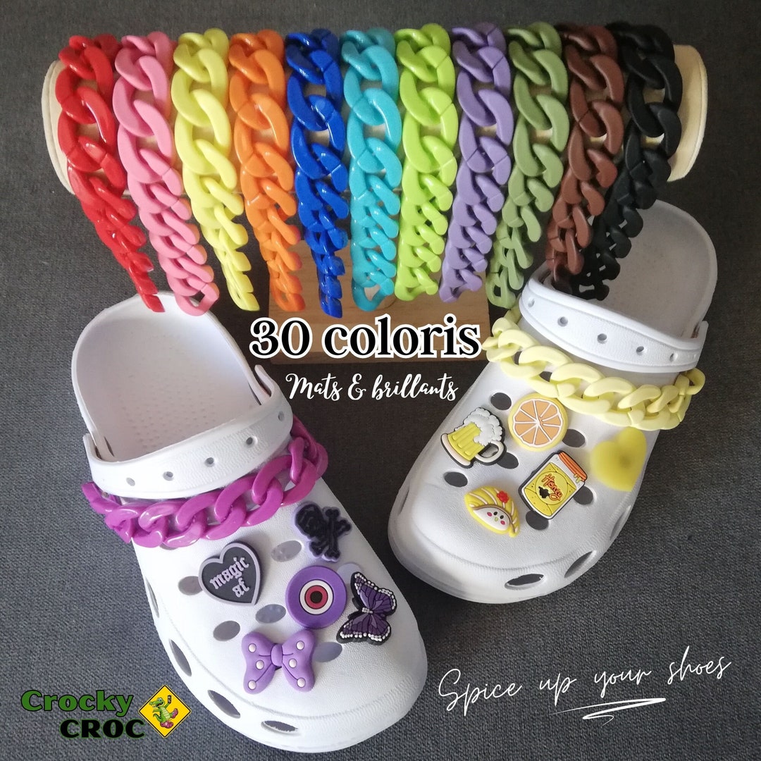 Crockycroc, 17cm Matte & Glossy Chains for Croc Shoes, Decorative Chain ...