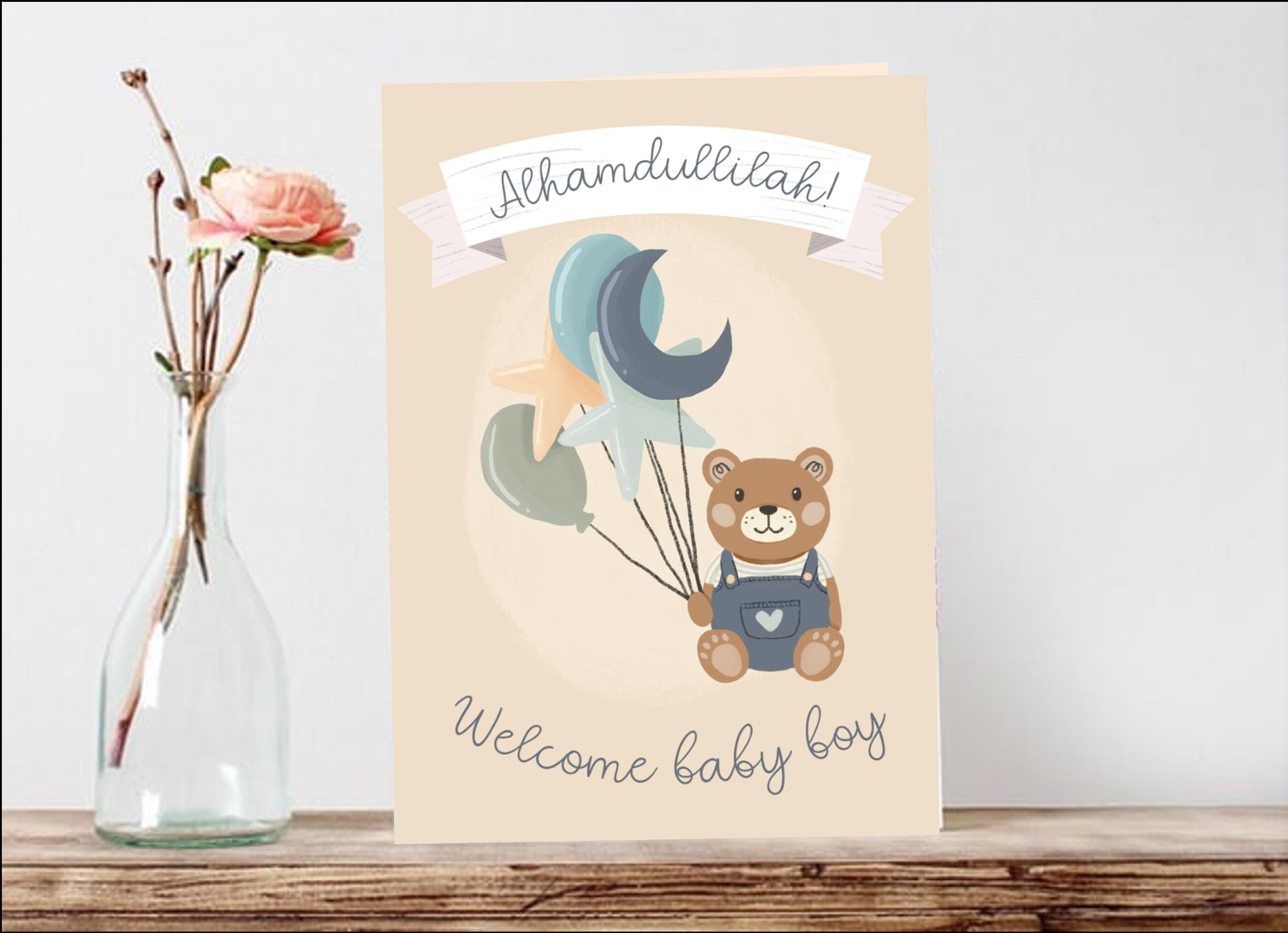 Islamic Greeting Card welcome Baby Boy / Islamic Greeting Card welcome ...
