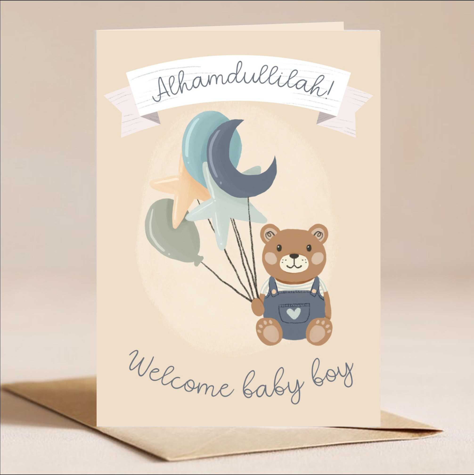 Islamic Greeting Card welcome Baby Boy / Islamic Greeting Card welcome ...
