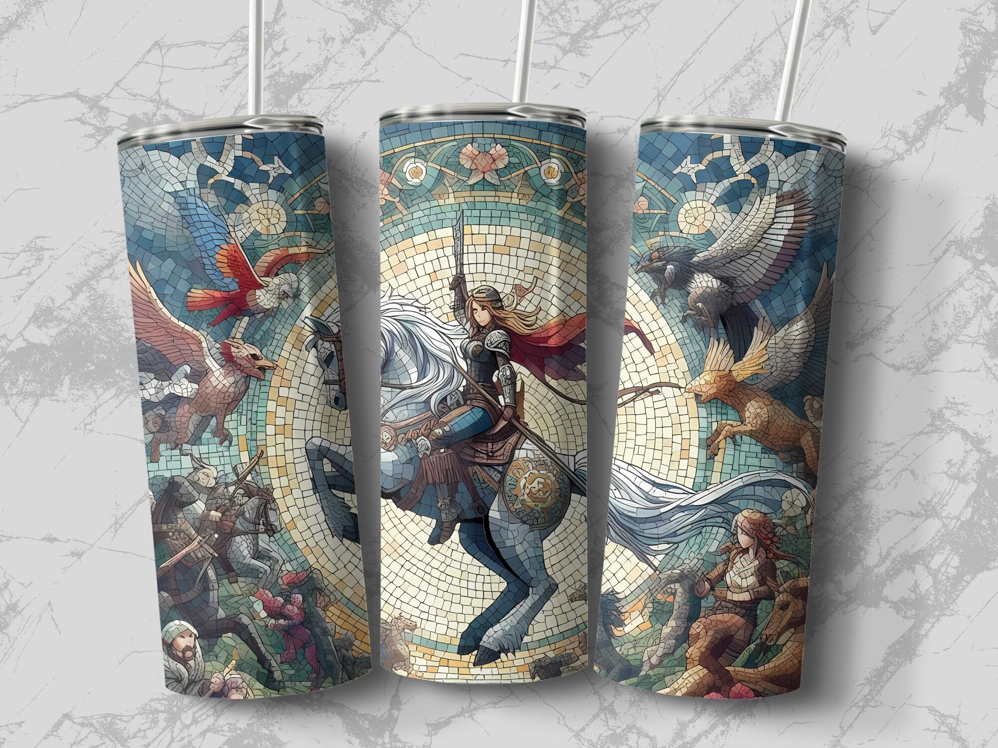 Medieval Knight Digital Art for Tumbler, 20 Oz Wrap Design, Fantasy ...