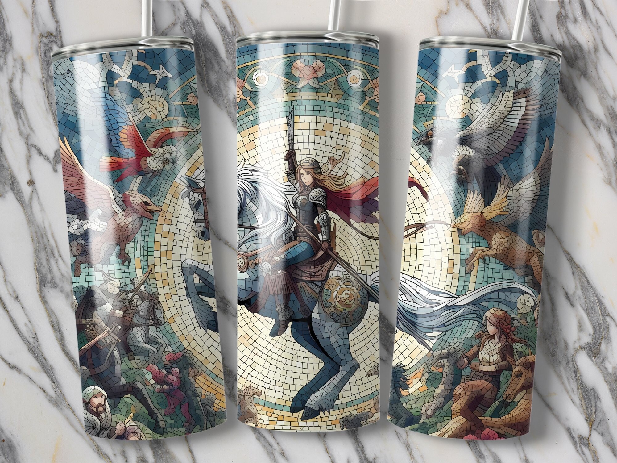 Medieval Knight Digital Art for Tumbler, 20 Oz Wrap Design, Fantasy ...