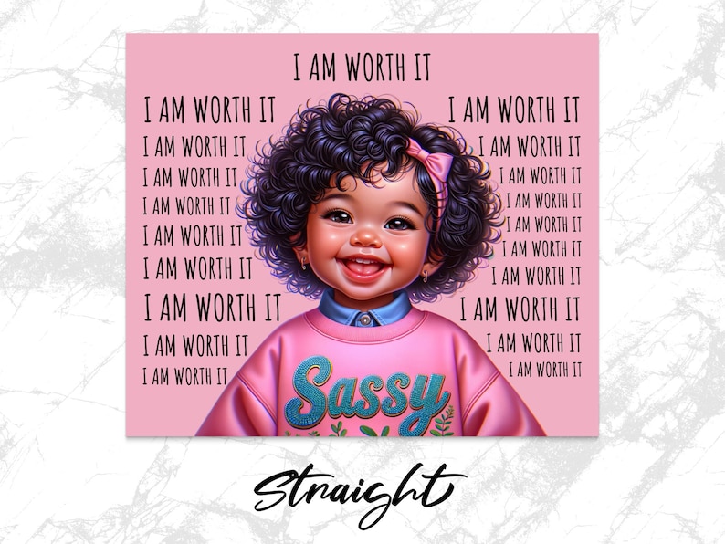 I Am Worth It Positive Affirmations 20 Oz Skinny Tumbler Sublimation ...