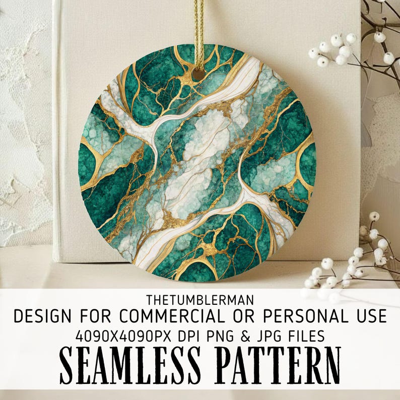Emerald Green Marble Digital Paper, Gold Veins Seamless Pattern, Teal ...