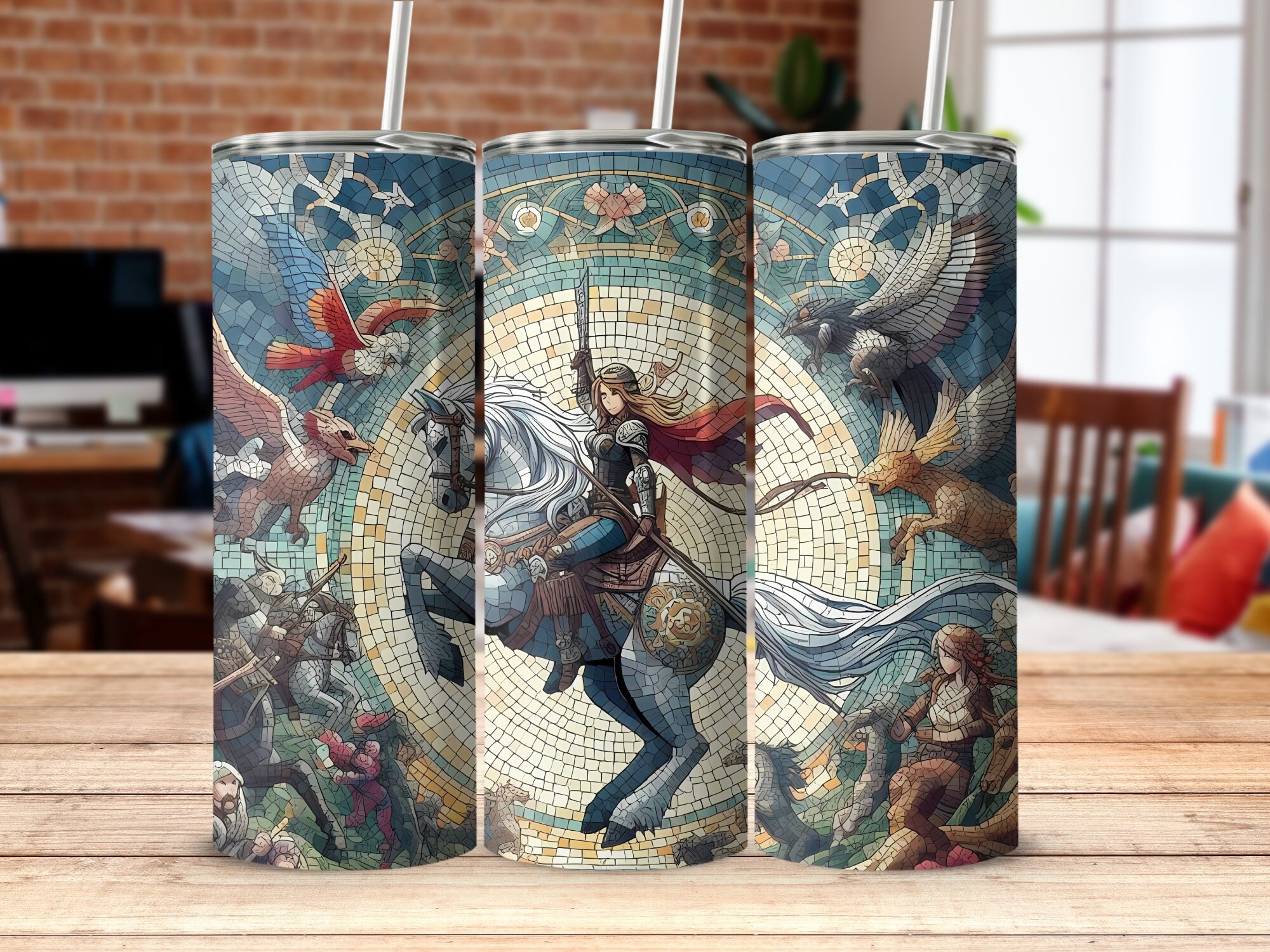 Medieval Knight Digital Art for Tumbler, 20 Oz Wrap Design, Fantasy ...