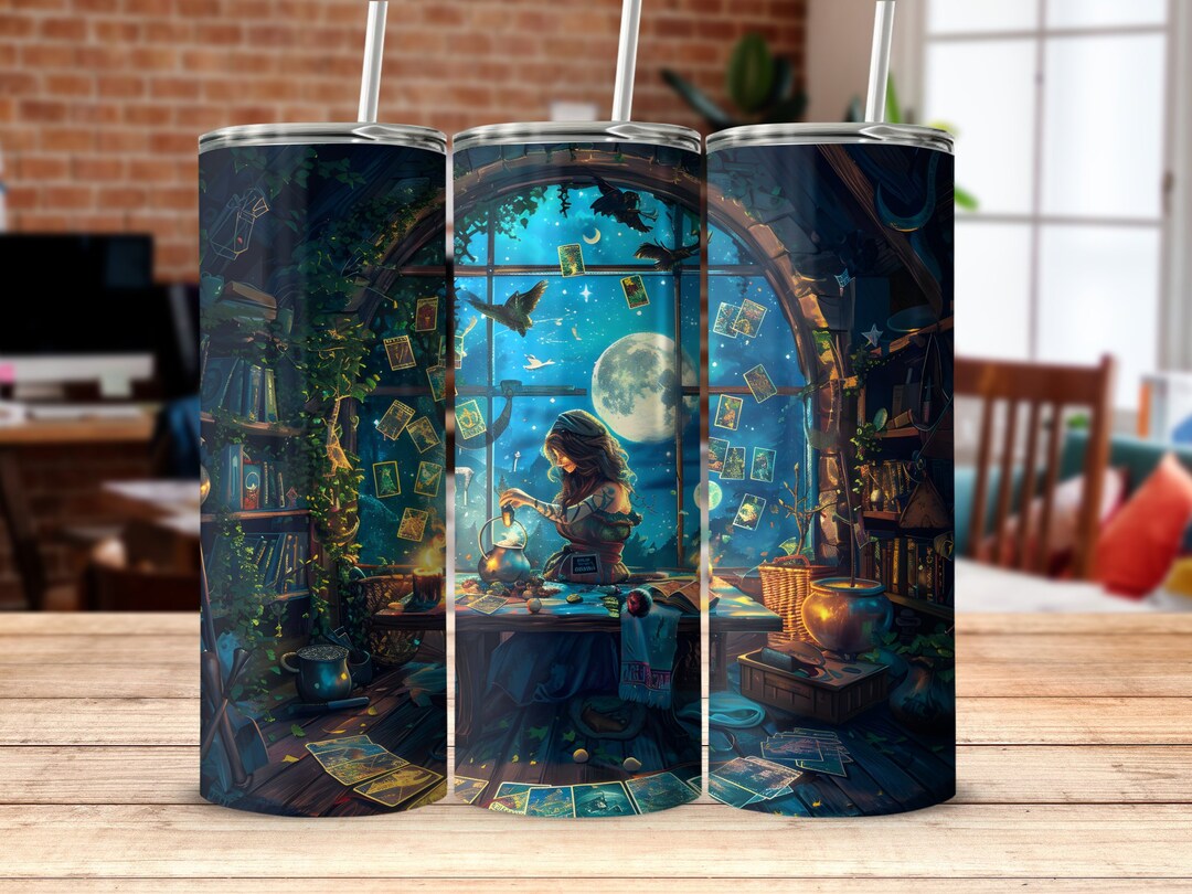Witch 20oz Skinny Tumbler Wrap Sublimation Design, Magic Potion Room ...