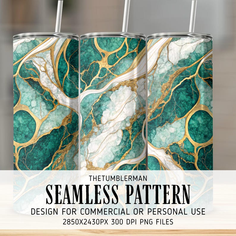 Emerald Green Marble Digital Paper, Gold Veins Seamless Pattern, Teal ...